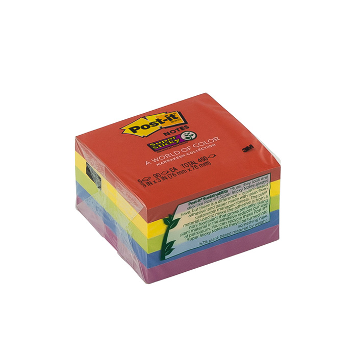BLOCK POST IT 654-5SSAN 3″X3″ PX5 MARRAKESH NEON | Multicopy